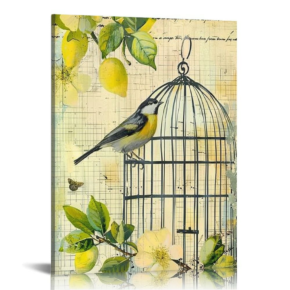 ALEPADNF s - Lemon Bird Cage Wall Art Canvas Prints -Themed Wrapped ...