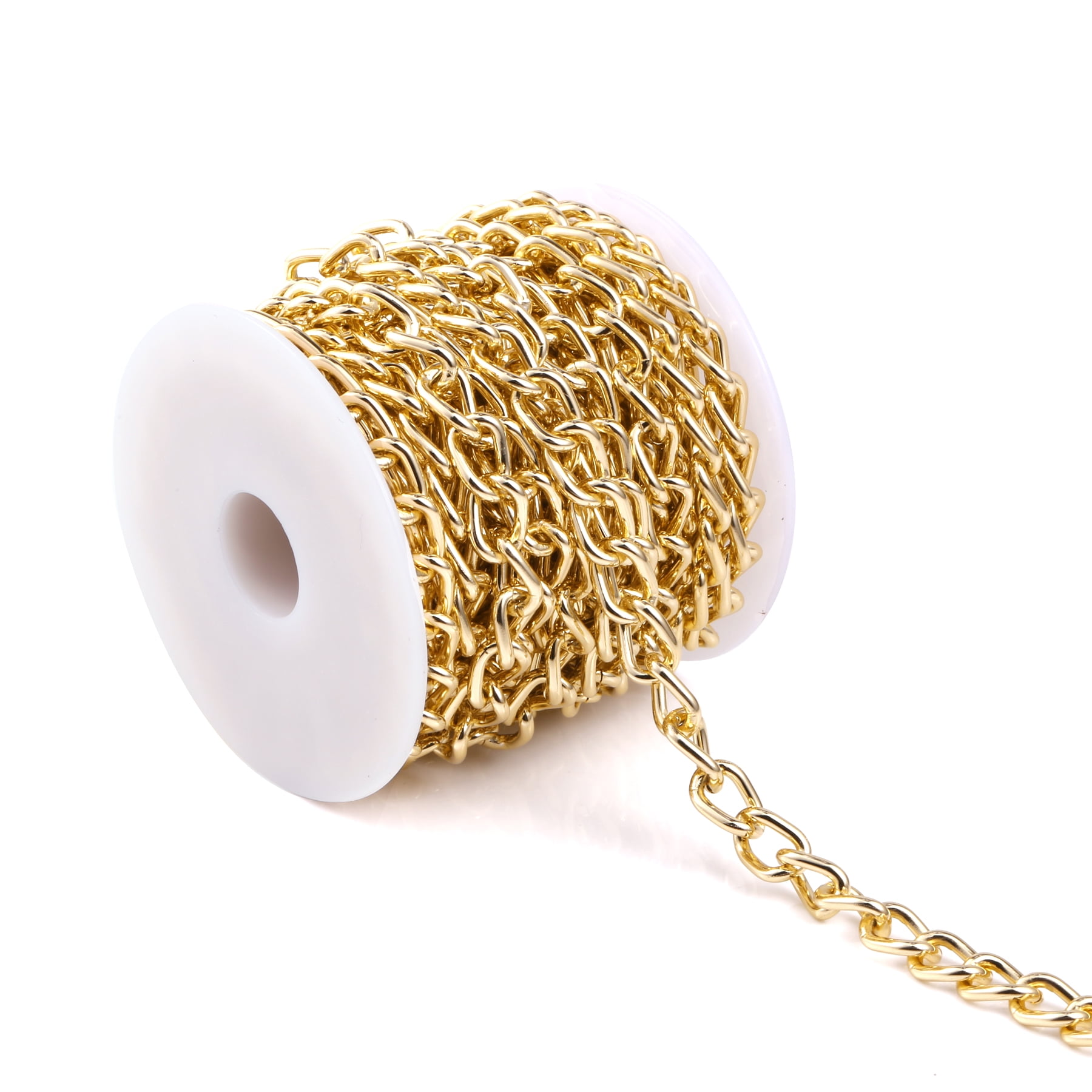 Alexcraft 16.4Ft Gold Plated Curb Chain, 10mm Twisted Chunky Link Chain ...