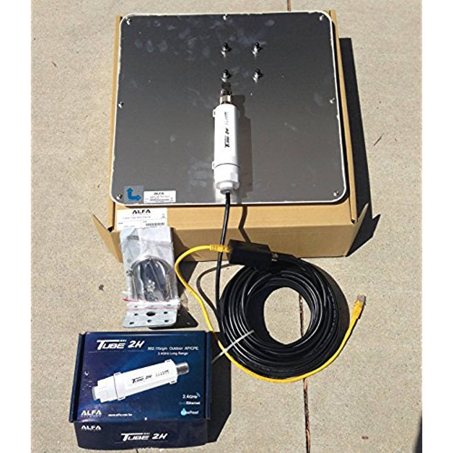 ALFA APA-L2419 19dBi and TUBE 2H Outdoor Booster 50' CABLE Pick Up Long ...