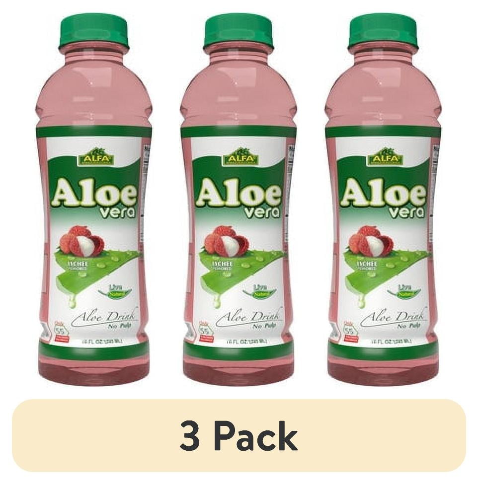 (3 pack) ALFA VITAMINS® Aloe Vera Drink - Lychee - Walmart.com