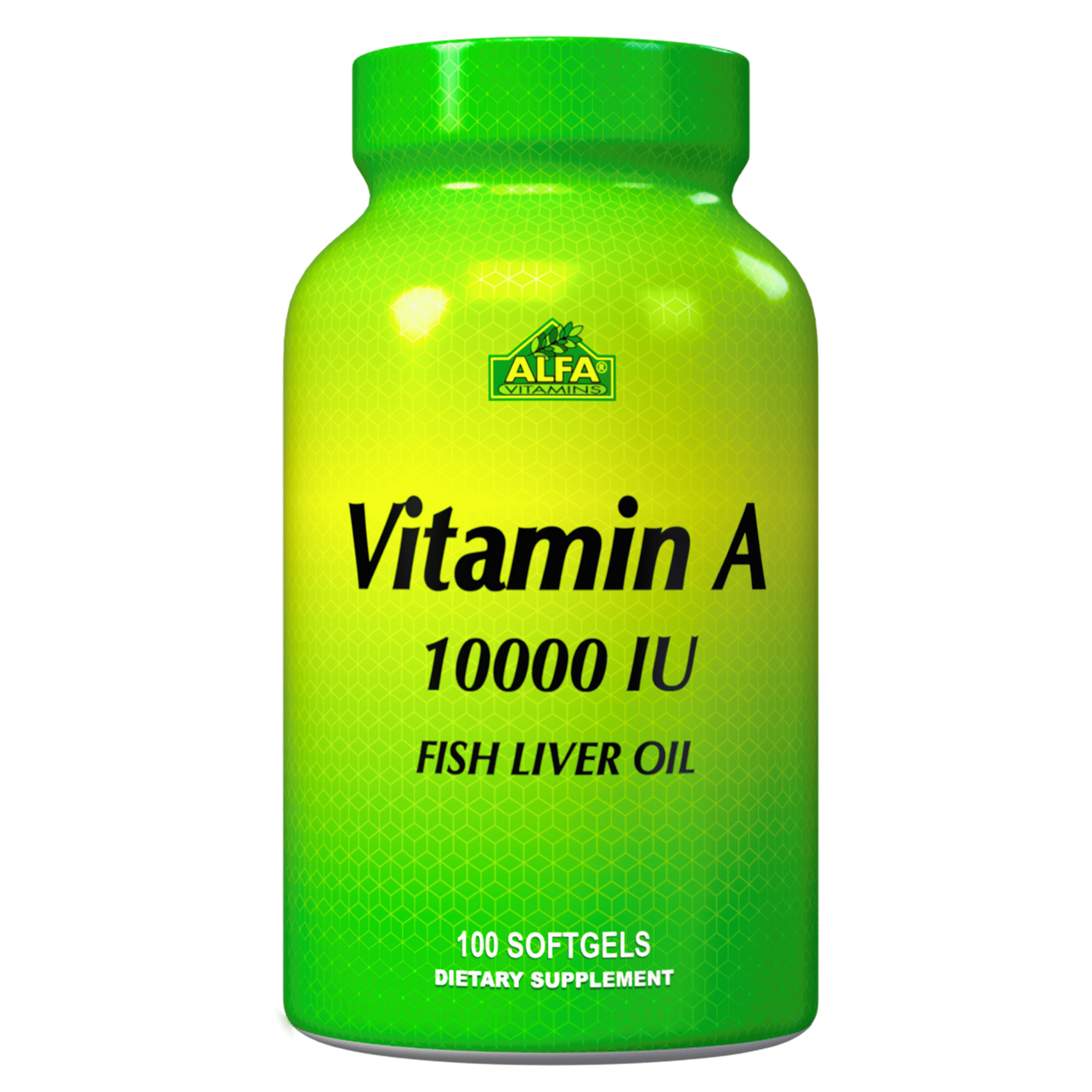 ALFA VITAMINS - Vitamin A - Fish Liver Oil 10,000 IU - Daily Dietary ...