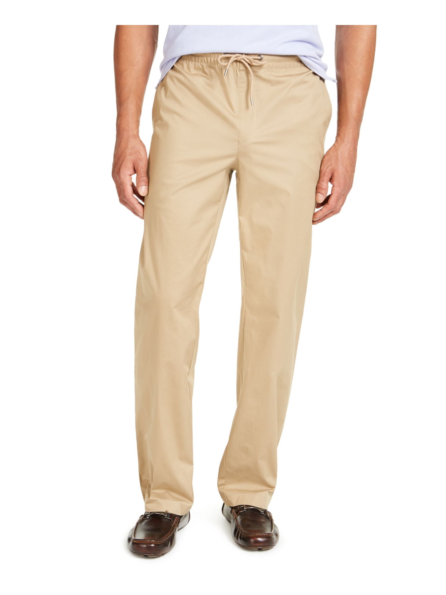 ALFANI Mens Beige Drawstring Cotton Pants M - Walmart.com