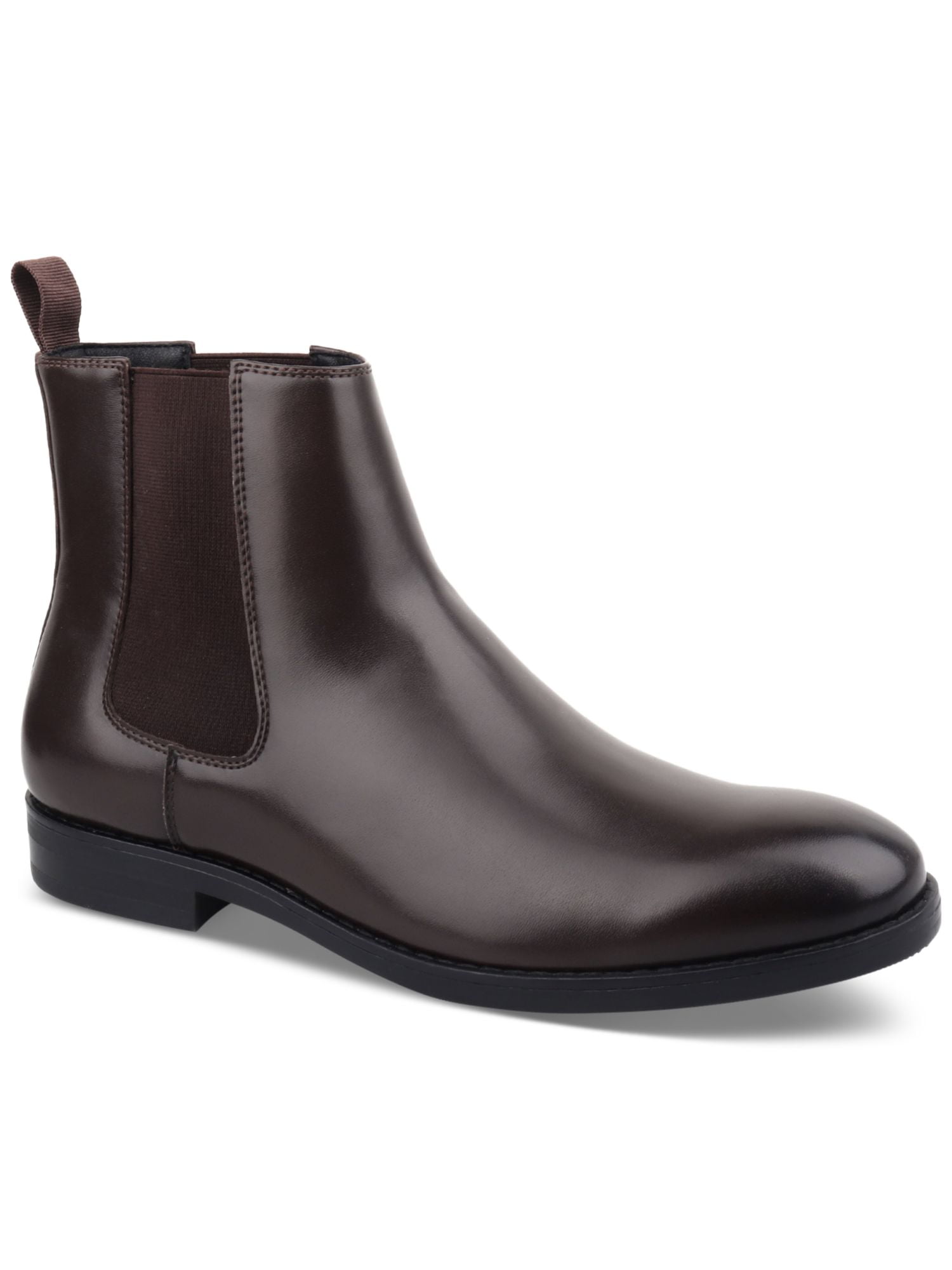 ALFANI Mens Brown Heel Pull-Tab Goring Cushioned Luka 2 Round Toe Block ...