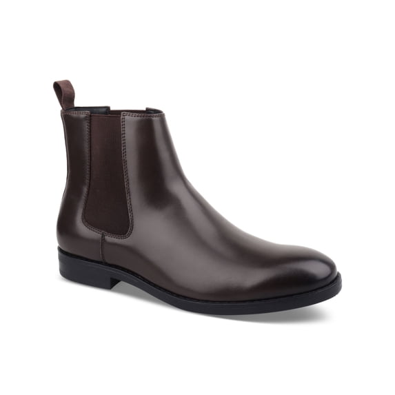 ALFANI Mens Brown Heel Pull-Tab Goring Cushioned Luka 2 Round Toe Block ...