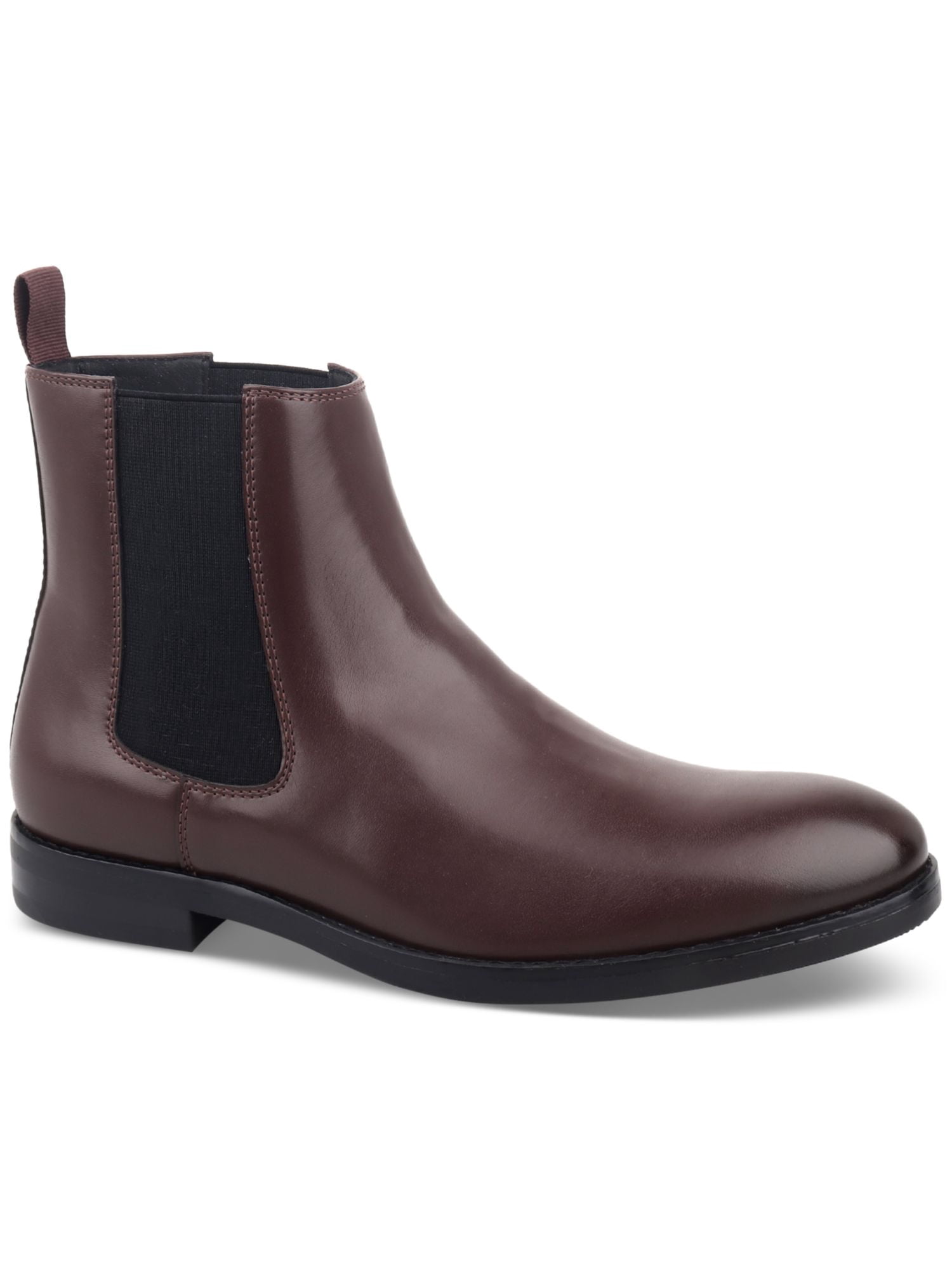ALFANI Mens Brown Heel Pull-Tab Goring Cushioned Luka 2 Round Toe Block ...