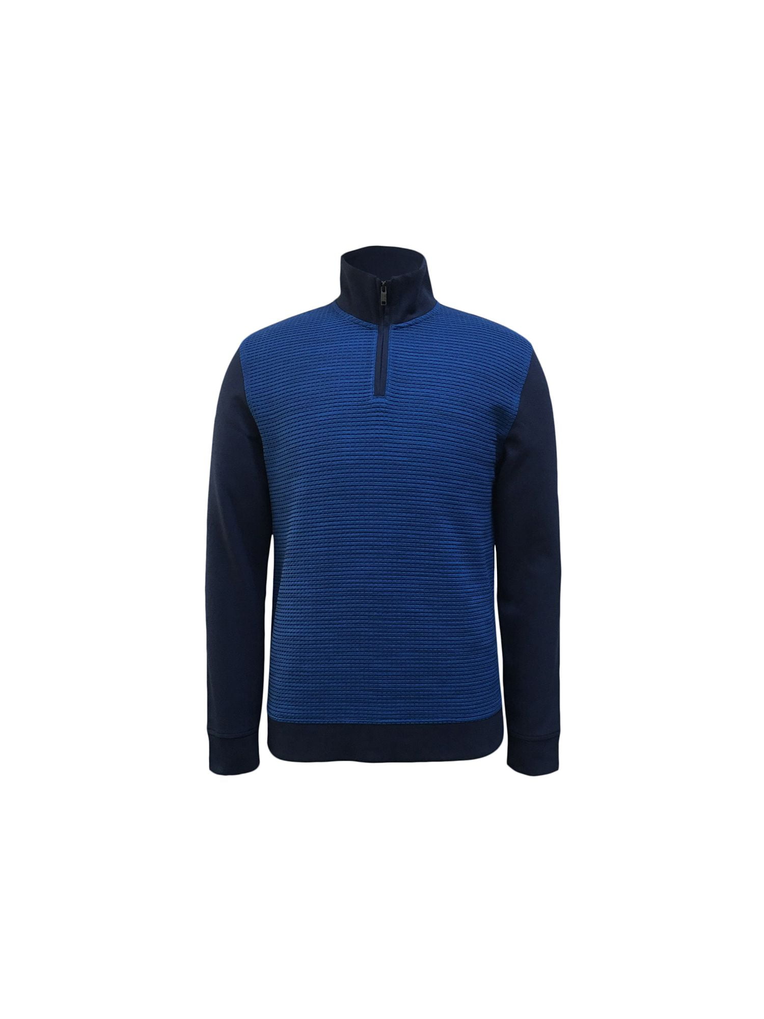 ALFANI Mens Navy Color Block Long Sleeve Mock Classic Fit Quarter-Zip ...