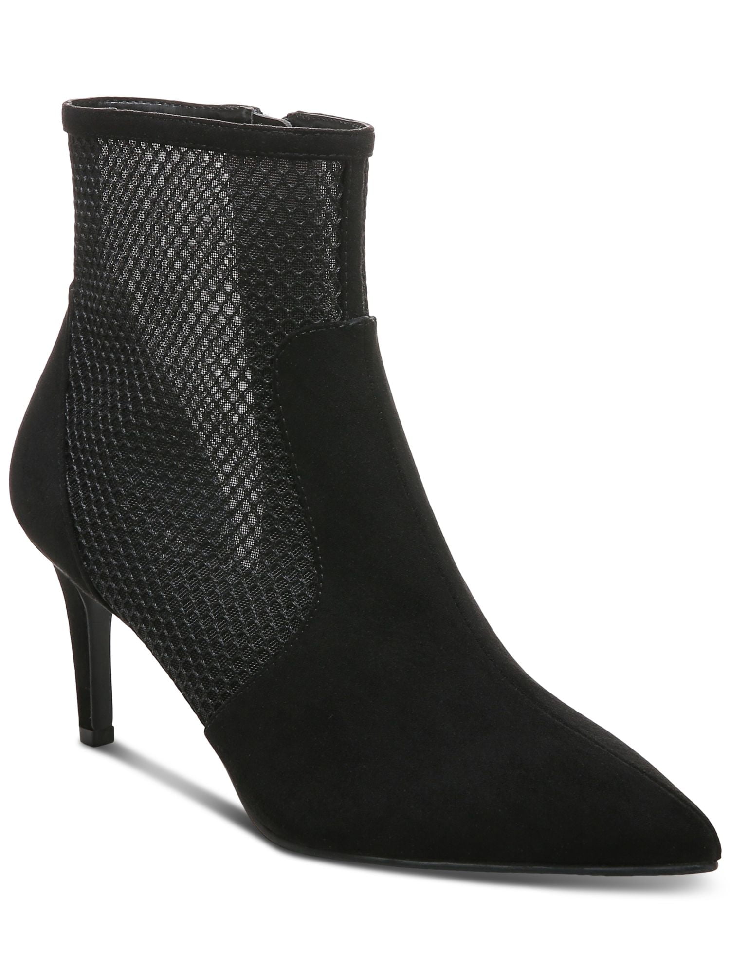 ALFANI Womens Black Mesh Cushioned Jamari Pointed Toe Stiletto Zip-Up ...