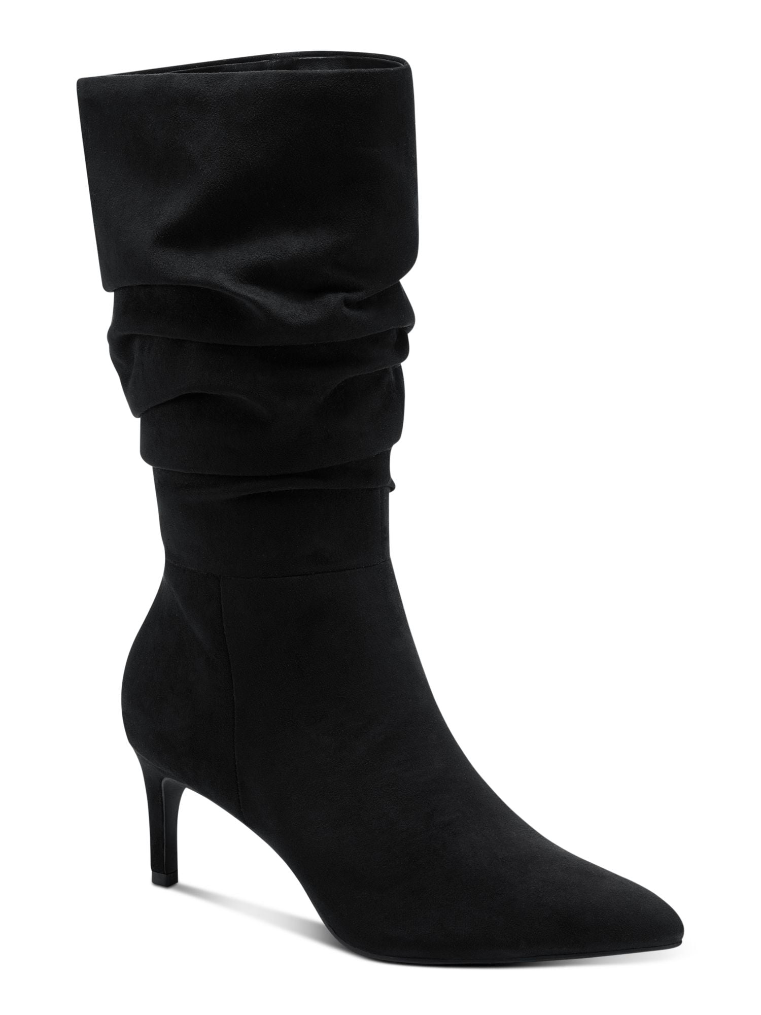 ALFANI Womens Black Padded Lissa Pointed Toe Stiletto Zip-Up Slouch ...