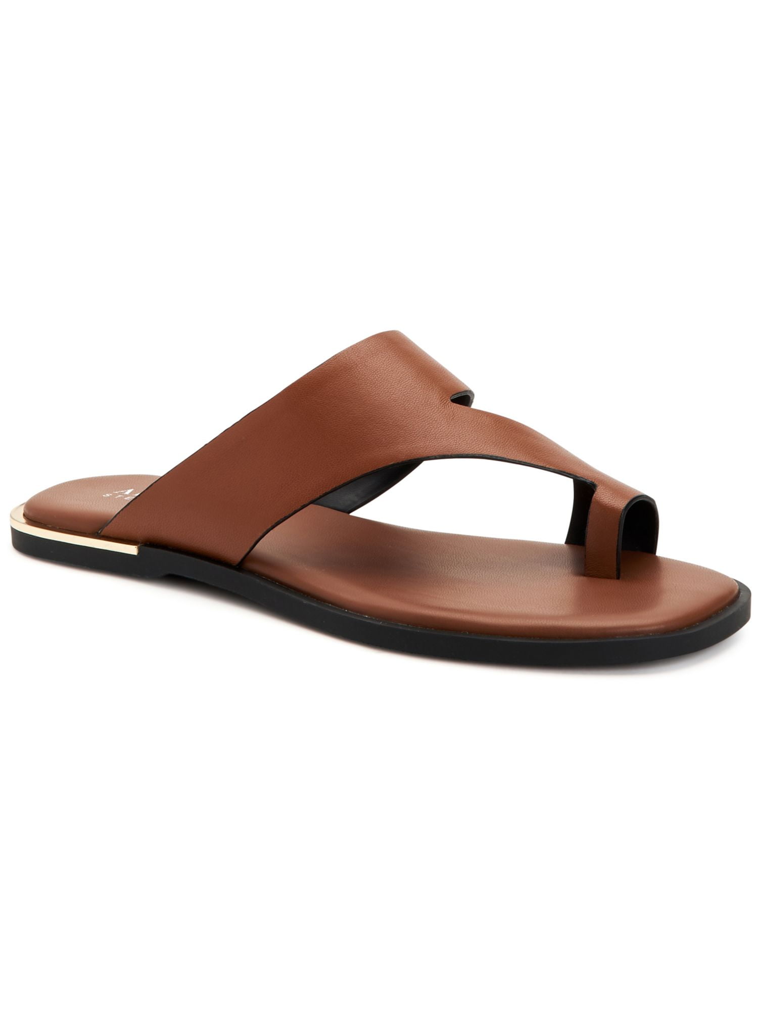 ALFANI Womens Brown Metallic Toe-Loop Asymmetrical Comfort Freddee ...
