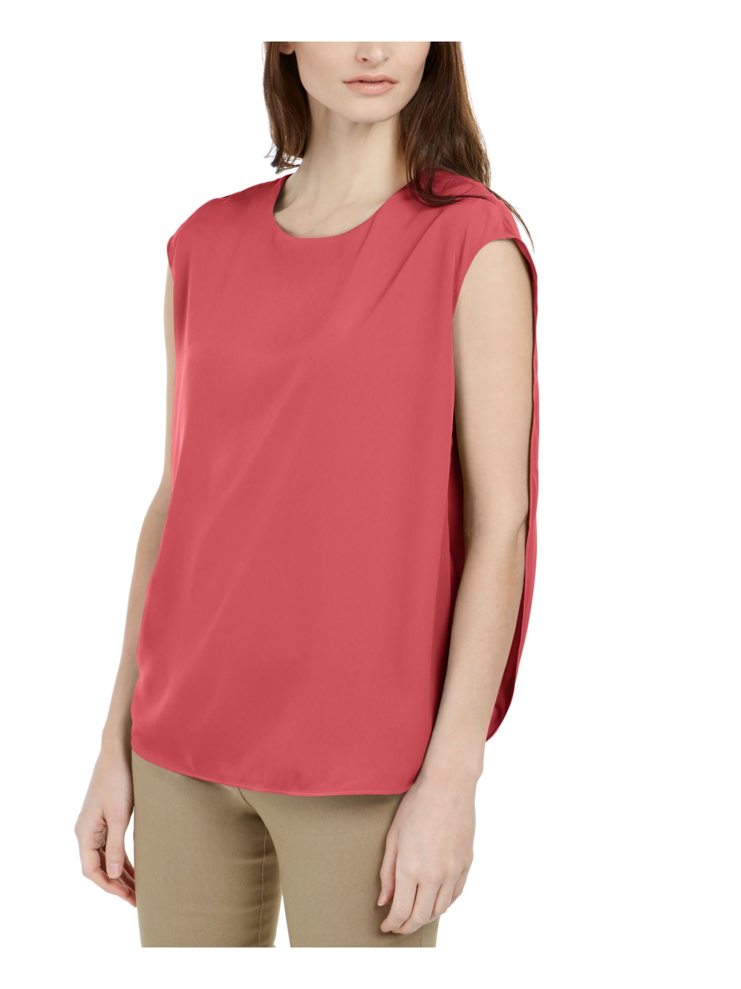 ALFANI Womens Coral Sleeveless Jewel Neck Top XL - Walmart.com
