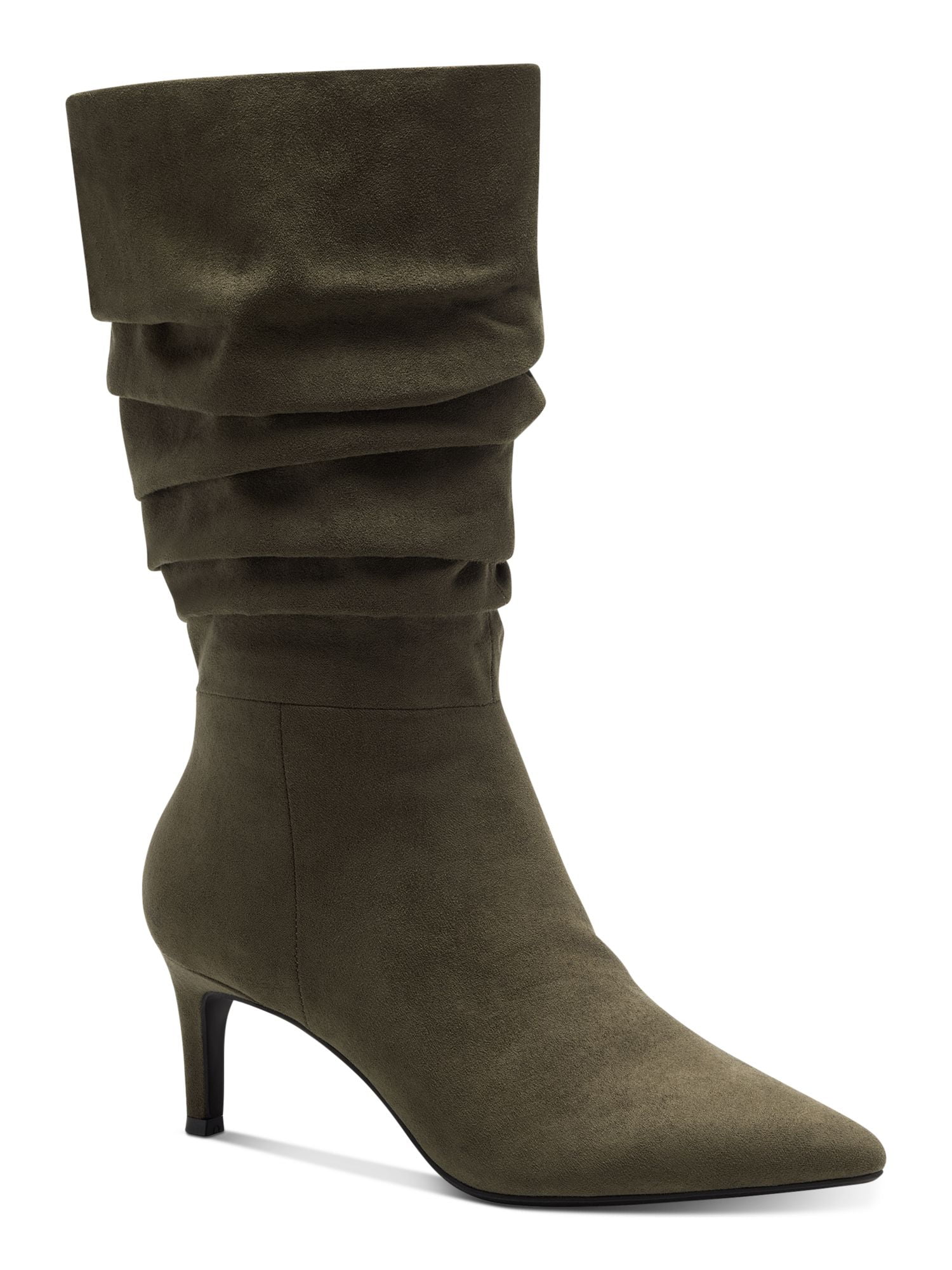 ALFANI Womens Olive Green Padded Lissa Pointed Toe Stiletto Zip-Up ...