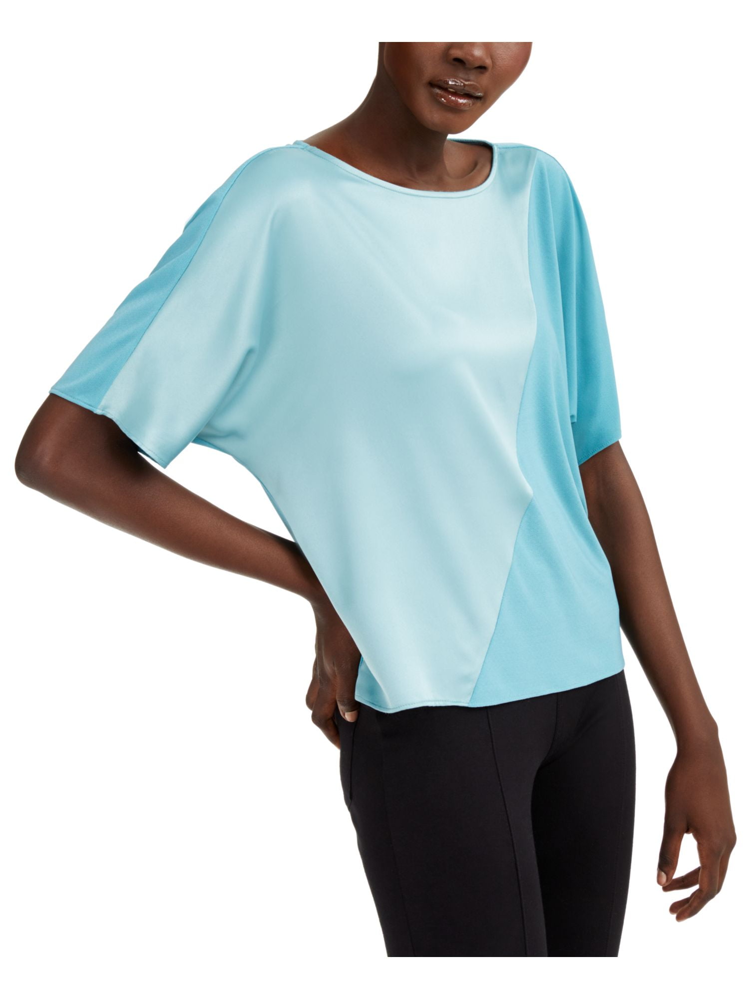 ALFANI Womens Teal Color Block Dolman Sleeve Scoop Neck Top S - Walmart.com
