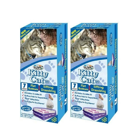 ALFAPET Flat-Bottom Sifting Cat Litter Box Liners - 2 pack (7 sifters ...