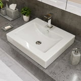 ALFI brand ABC701 White 24" Rectangular Semi Recessed Ceramic Sink with ...