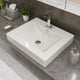 ALFI Brand ABC701 White 24" Rectangular Semi Recessed Ceramic Sink with ...