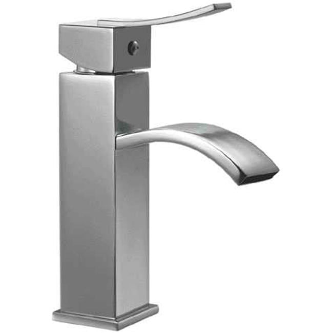 ALFI Trade Brushed Nickel Square Body Curved Spout Single Lever ...