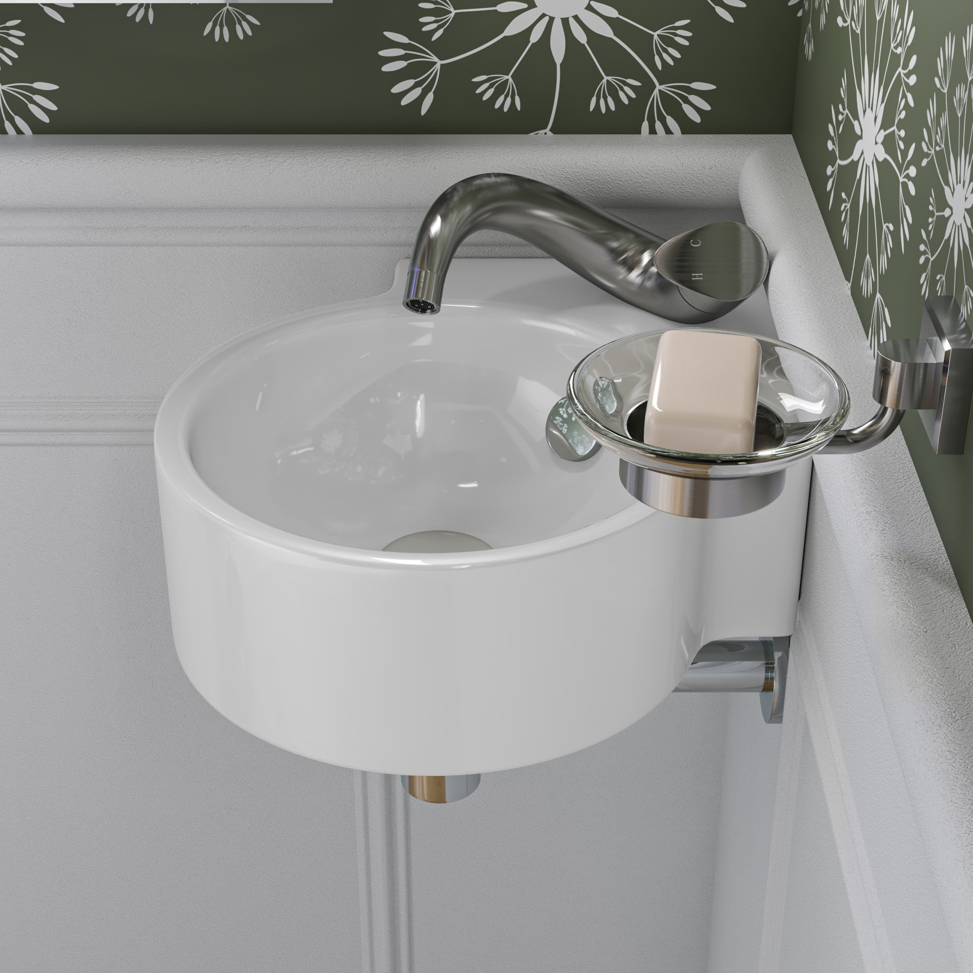 ALFI brand AB1572-BN Wave Brushed Nickel Single Lever Bathroom Faucet ...