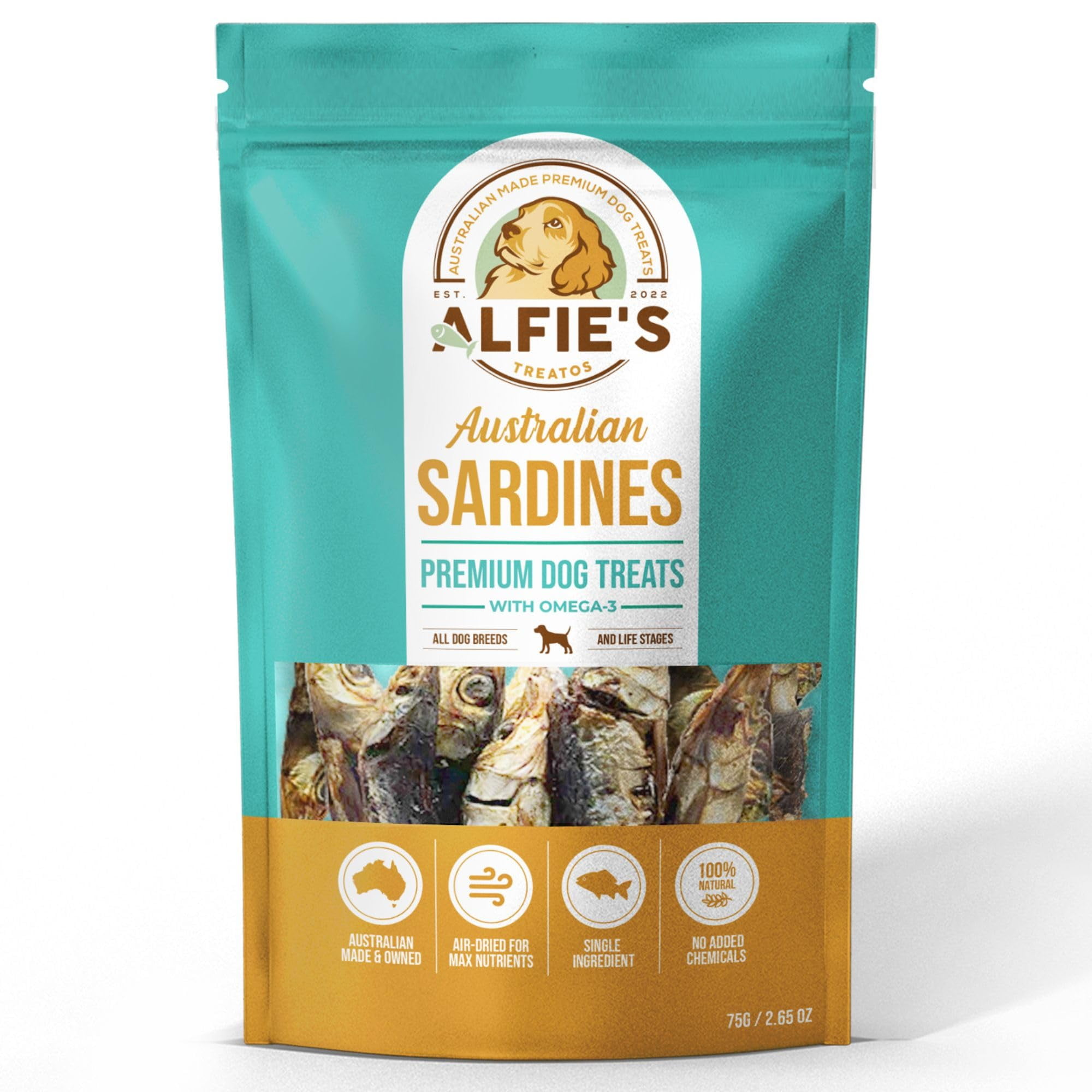 ALFIE'S TREATOS Dried Fish SBF3 Dog Treats - Sardines for Large Whole ...