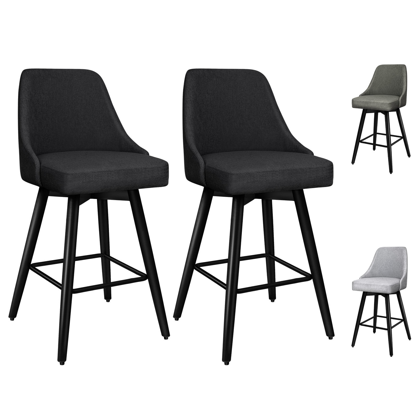 ALFORDSON Swivel Counter Height Bar Stools Set of 2, 26" H Modern ...