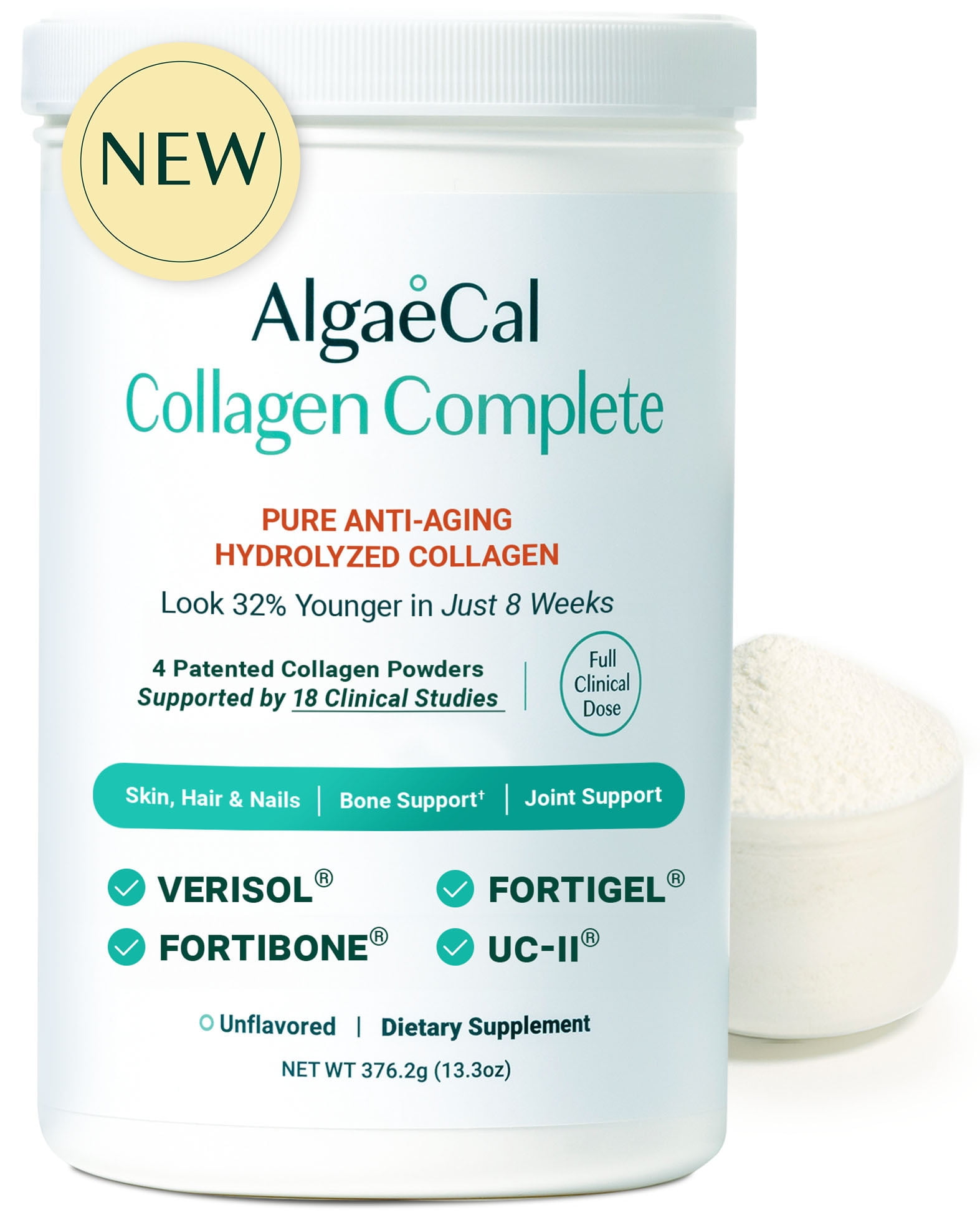 ALGAECAL Collagen Complete - 4 Patented Collagens Supported by 25 Clinical Studies. Full ...
