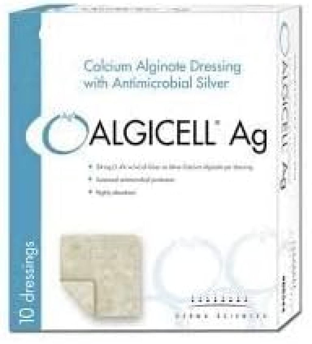 ALGICELL Ag Silver Calcium Alginate Dressing - 2" x 2" - Box of 10 ...
