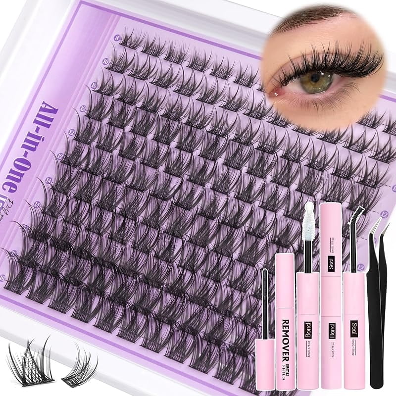 ALICE Wispy Lash Clusters Kit Natural Fluffy Lash Extension Kit Cluster ...