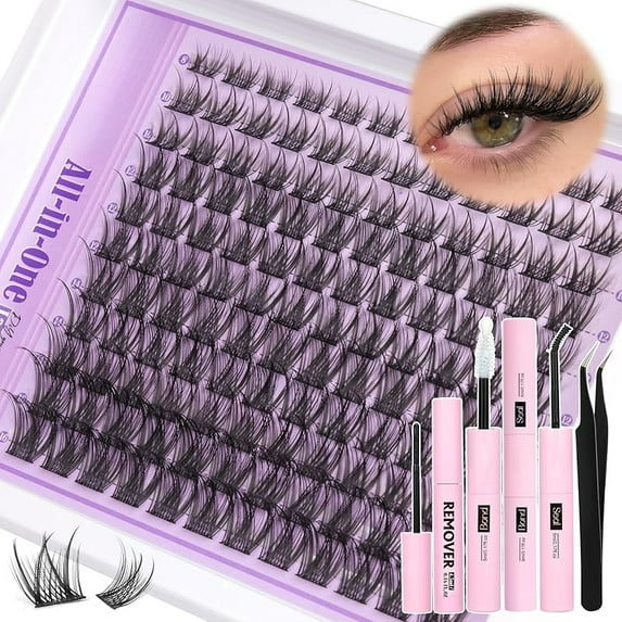 ALICE Wispy Lash Clusters Kit Natural Fluffy Lash Extension Kit Cluster ...