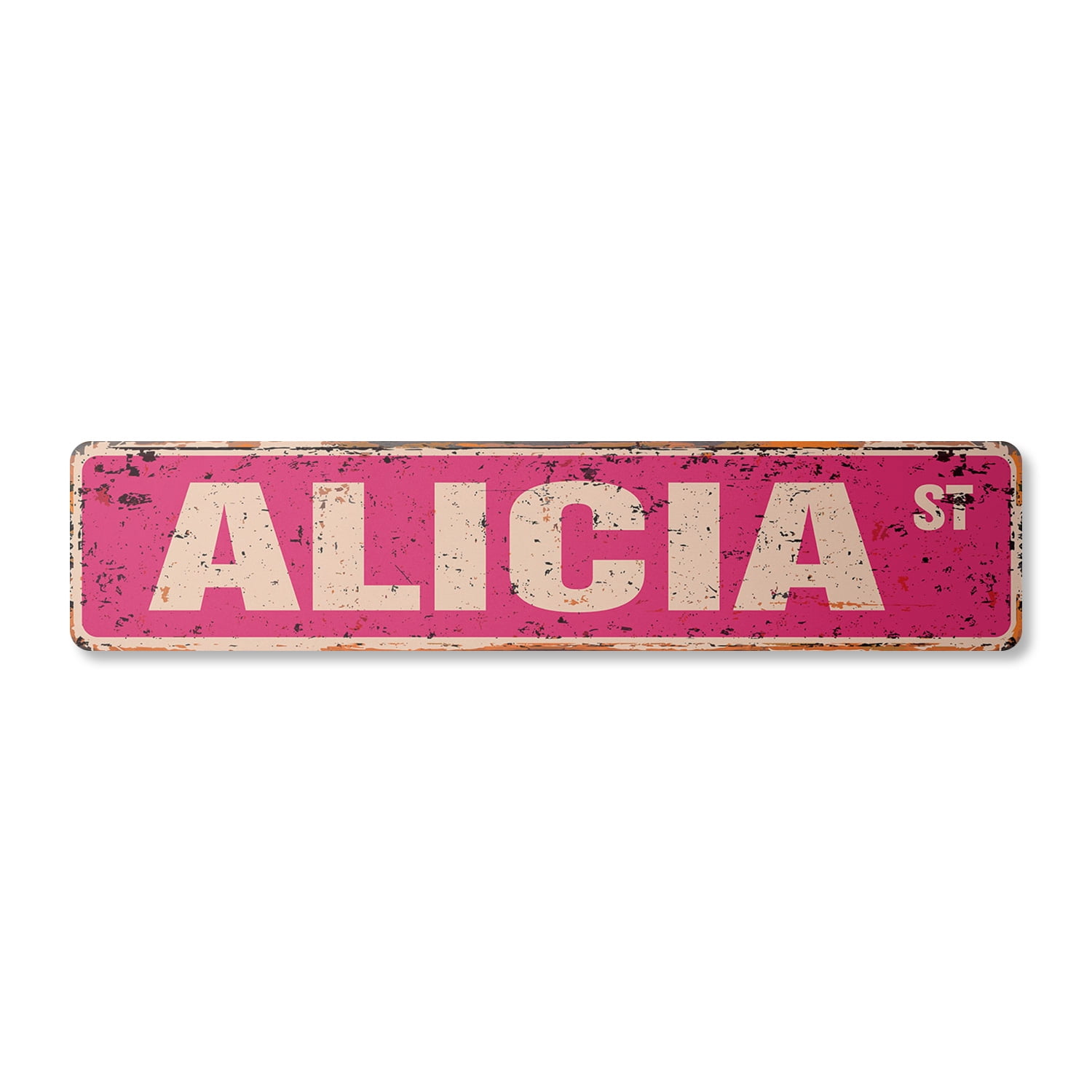ALICIA Vintage Plastic Street Sign Childrens Name Room Sign | Indoor ...