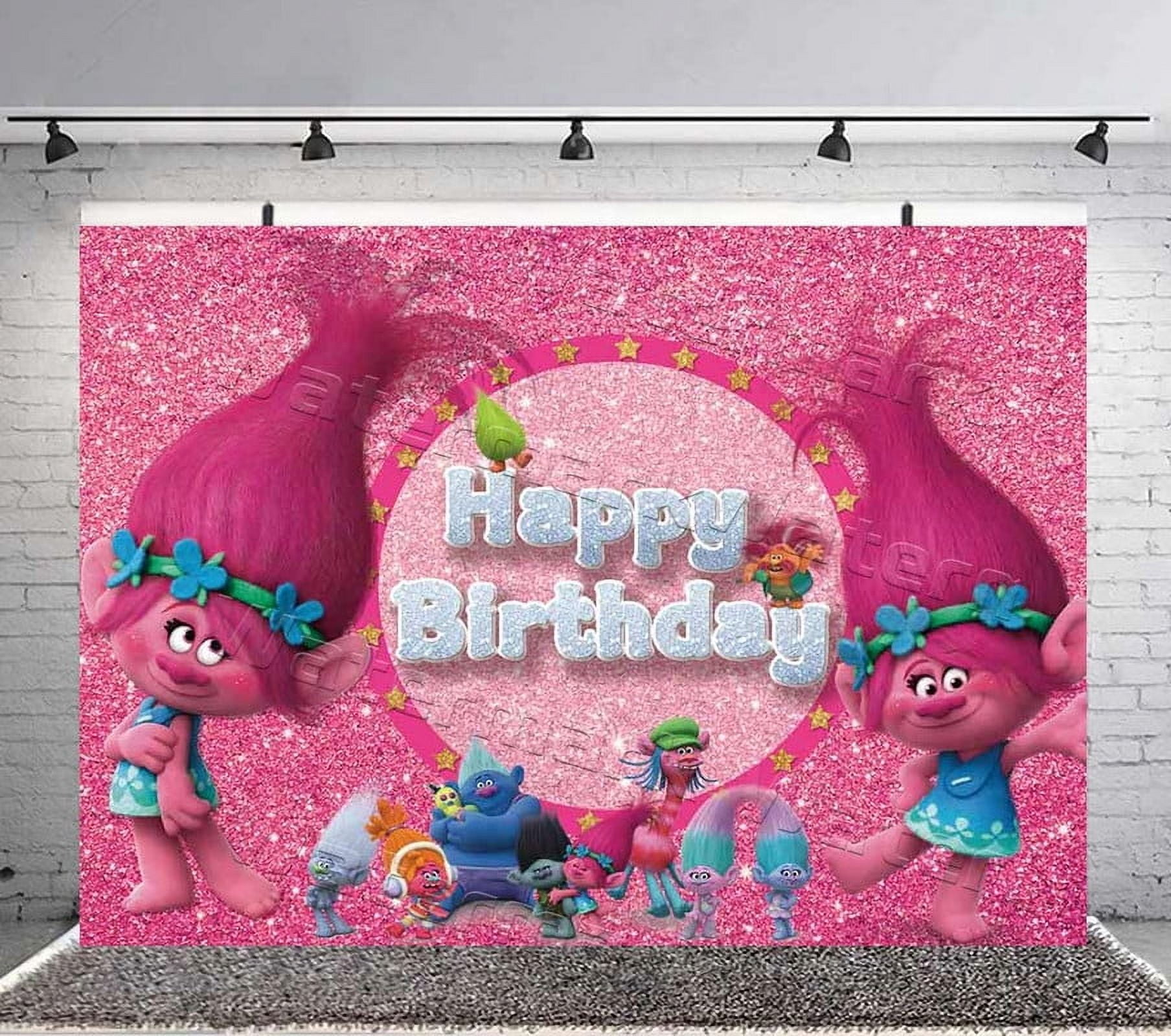 ALIDEAL Trolls Photography Backdrop, 5 x 7 ft, Kids Birthday Party ...
