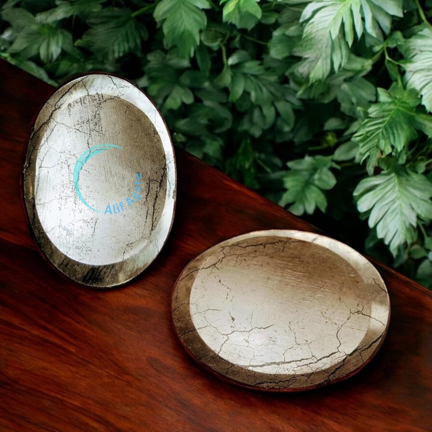 ALIF AGATE Natural Pyrite Thumb Worry Stone OvalShaped Healing Stones ...