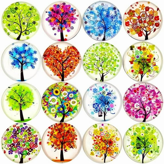 ALIGLE 16pcs Beautiful Glass Refrigerator Magnets Fridge Stickers Funny ...