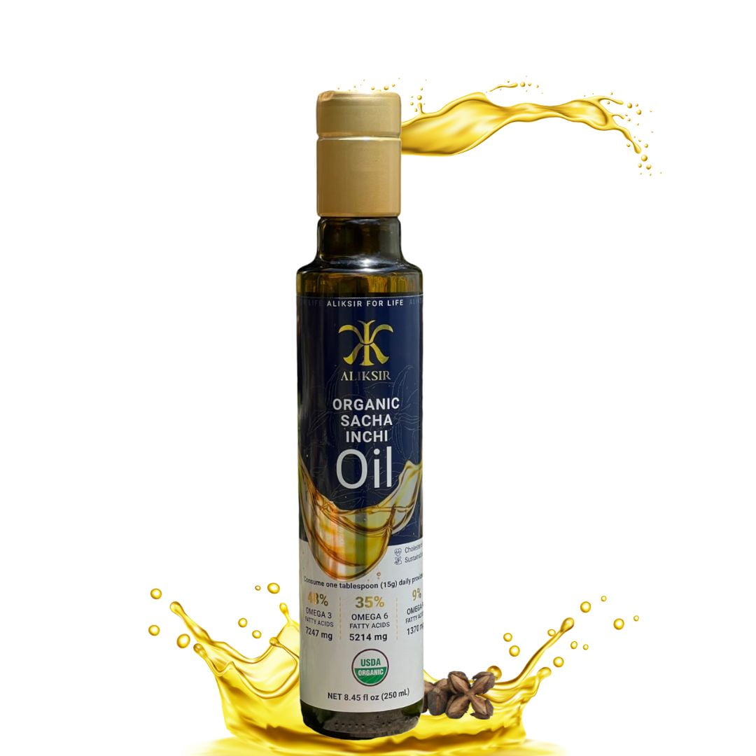 ALIKSIR Organic Sacha Inchi Oil, high Omega 3, Amazonian seed - Cold ...