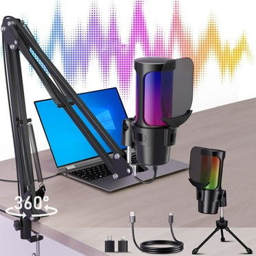 onn USB Dual-Pattern Microphone w/Volume/Mute controls and 3.5mm ...