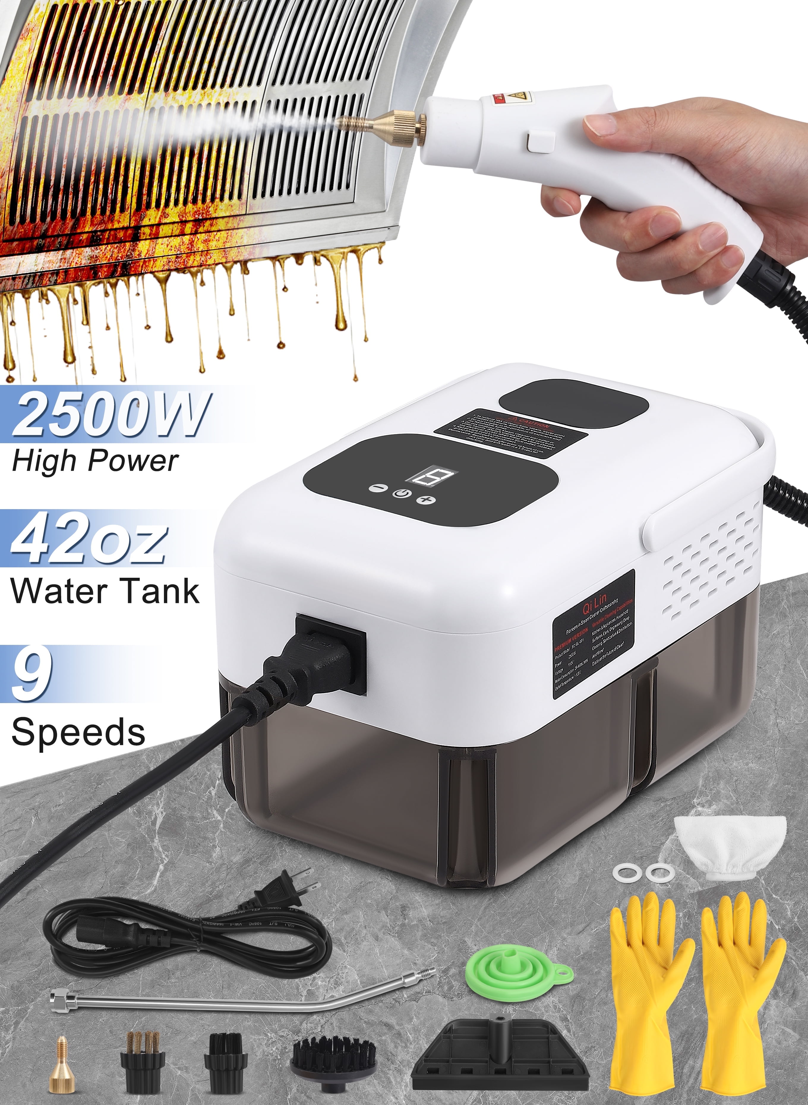 ALILYY Steam Cleaner 2500W Handheld Steamer, 42oz Tank, High-Pressure ...
