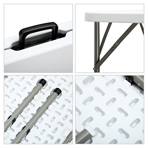 ALIMORDEN 2.85ft Square Bi-Folding Table, 34" Portable Plastic Dining ...