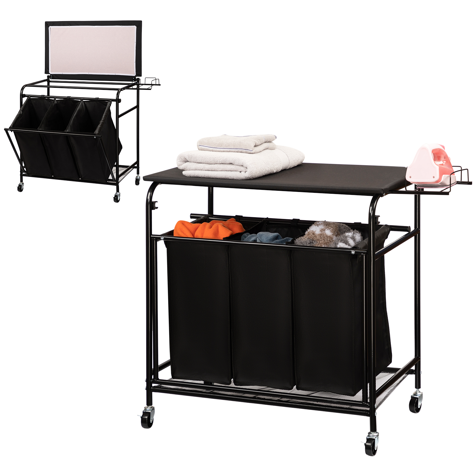 Whitmor 4 Removable Heavy Duty Rolling Laundry Sorter, Chrome - Walmart.com