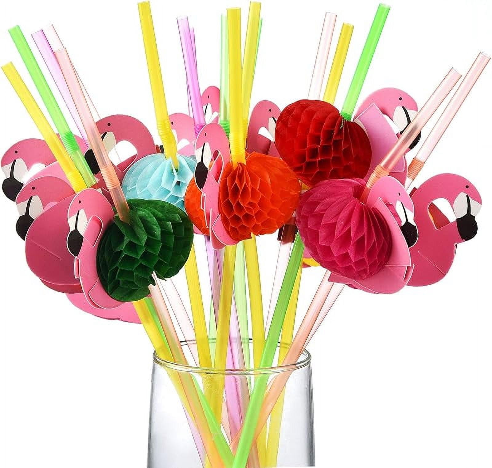 ALINK 50 Umbrella Parasol Drinking Straws, Hawaiian Beach Cocktail Luau ...