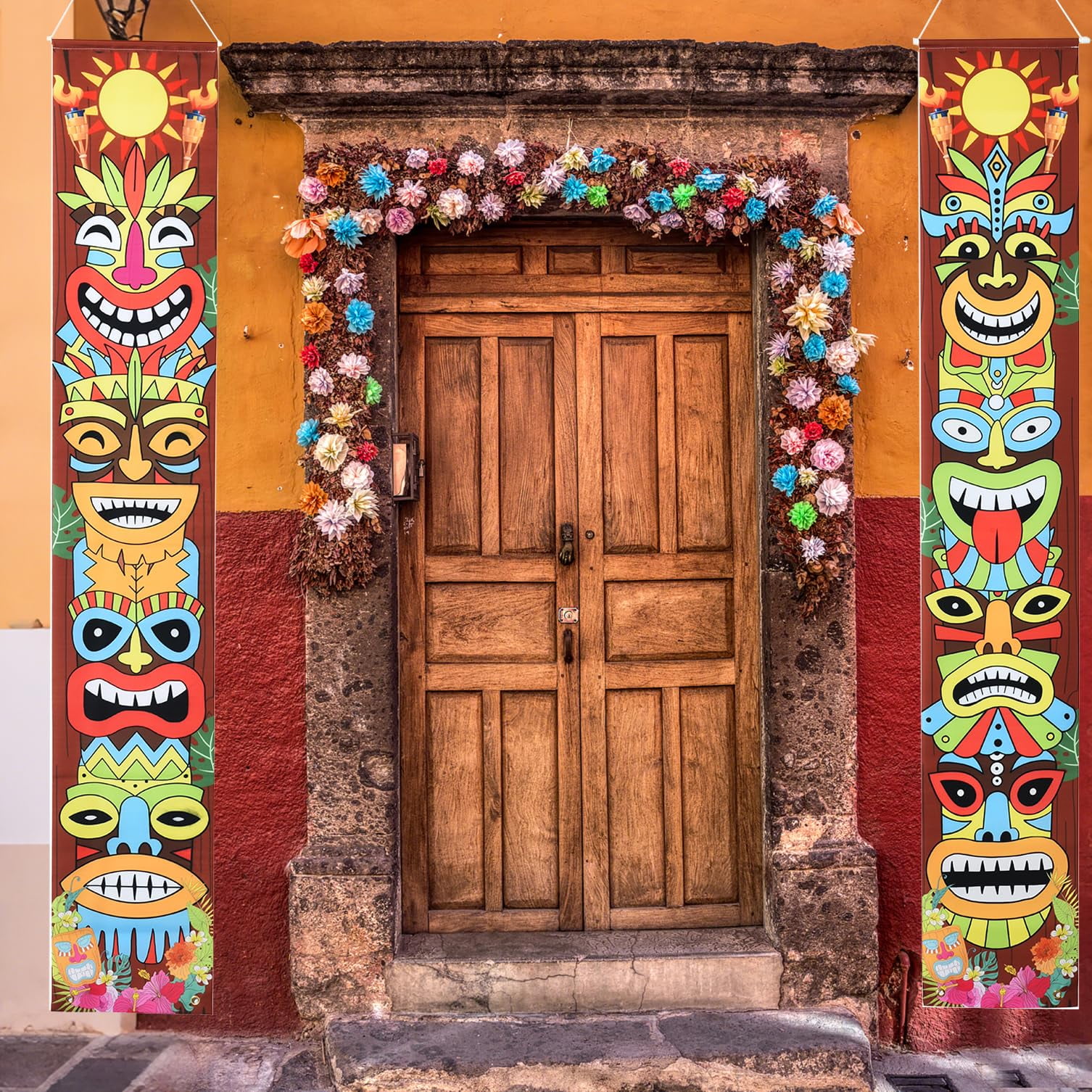 ALINK Hawaiian Luau AJH3 Party Decoration Supplies, Tiki Totem Door ...