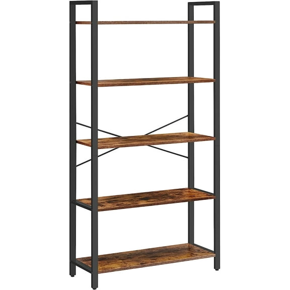4-Tier Bookshelf Bookcase with Steel Book Shelf for Living Room Home ...