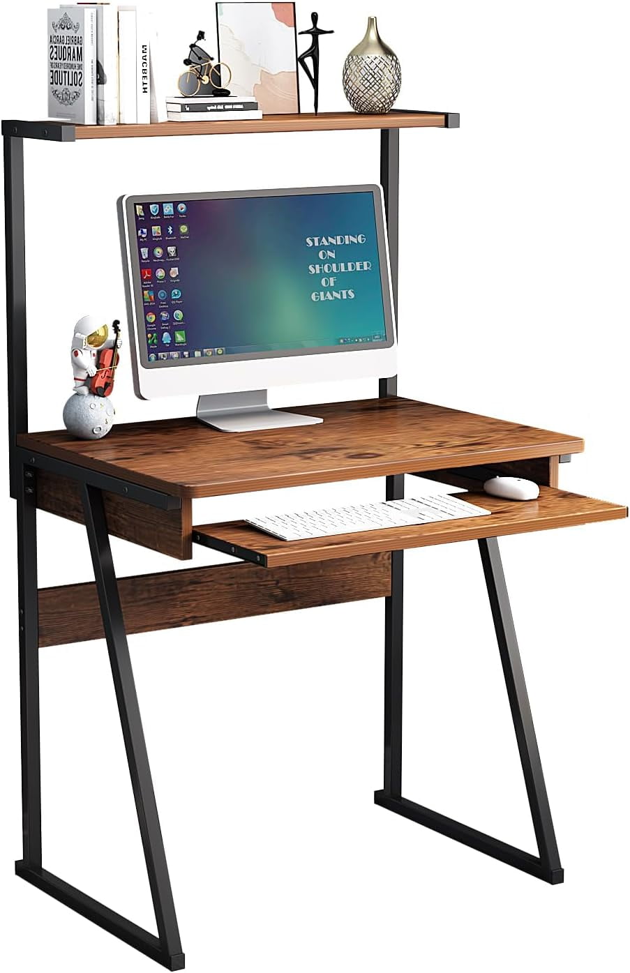 ALISENED 2 Tiers Small Computer Desk for Small Space, Compact Laptop ...