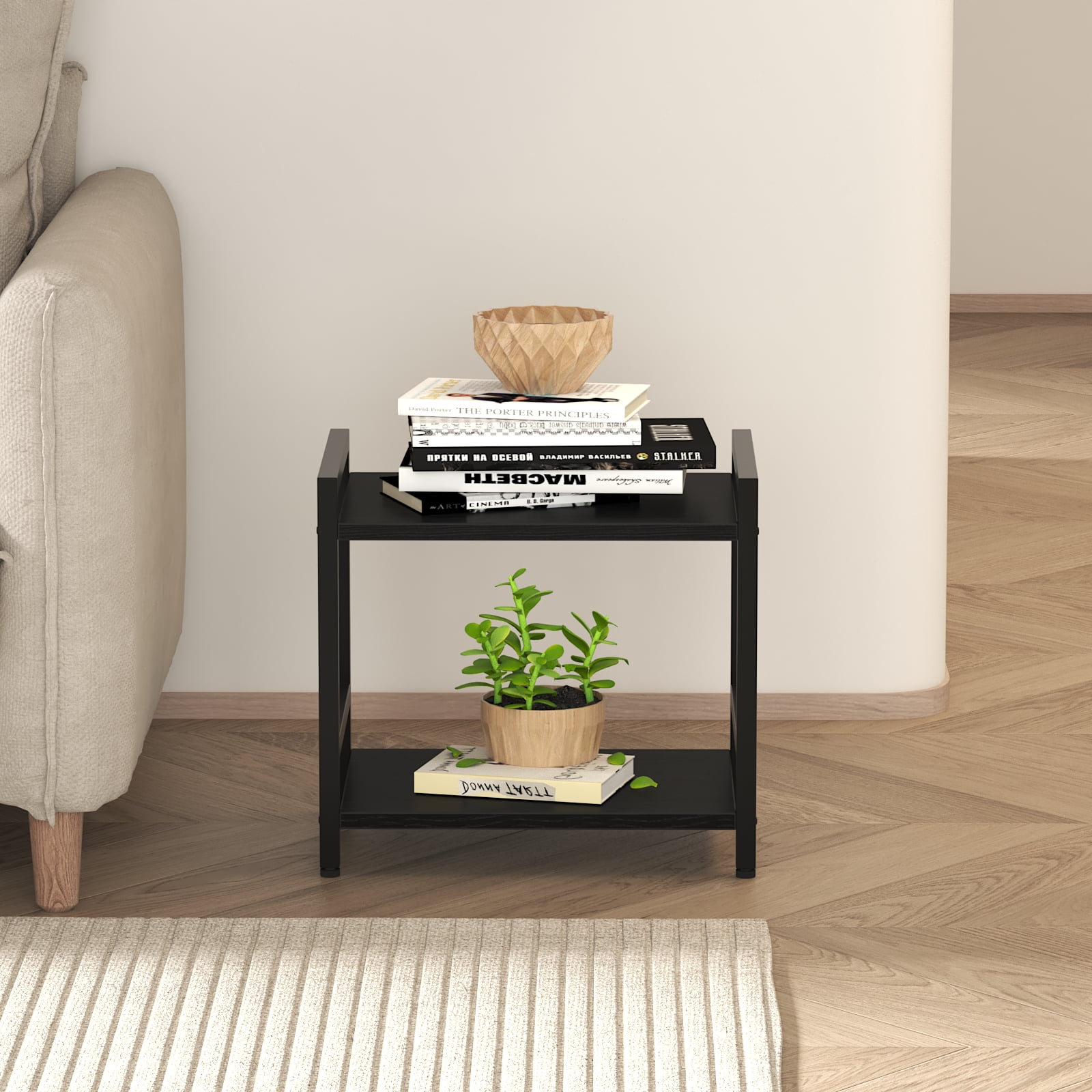 ALISENED 4/3/2 Tier Bookshelf - Small Book Shelf Industrial Bookcase ...