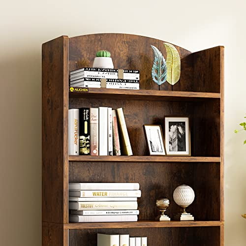 ALISENED 5 Shelf Bookcase, 47" Wood Tall Bookshelf and Bookshelves ...
