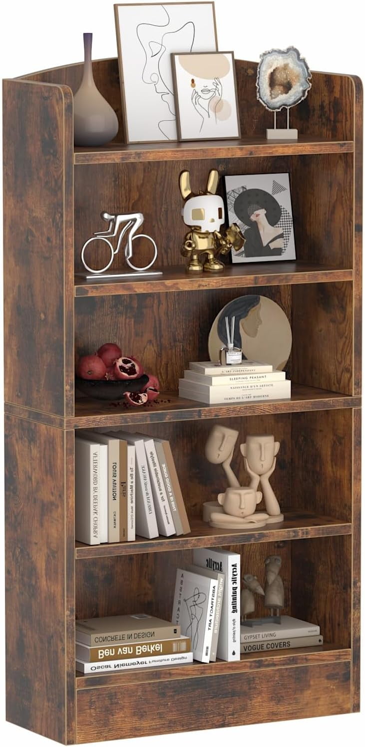 ALISENED 5-Tier Bookcase, Open Bookshelves and Bookcases with Storage ...