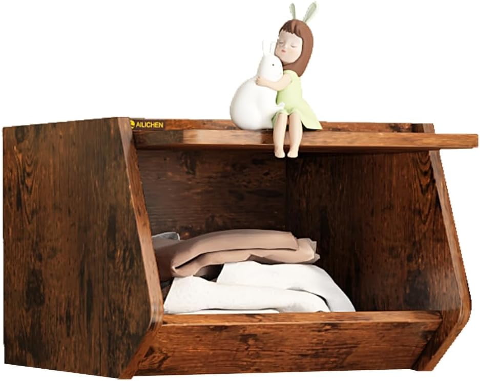 ALISENED Wooden Stackable Storage Box with Drawers, Small Mordern ...