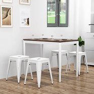 Andeworld 18 inch Stackable Metal Bar Stools, Set of 4, Rustic ...