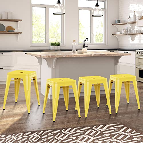 ALISH 18 Inch Stools Backless Metal Stool Stackable Short Stools School ...