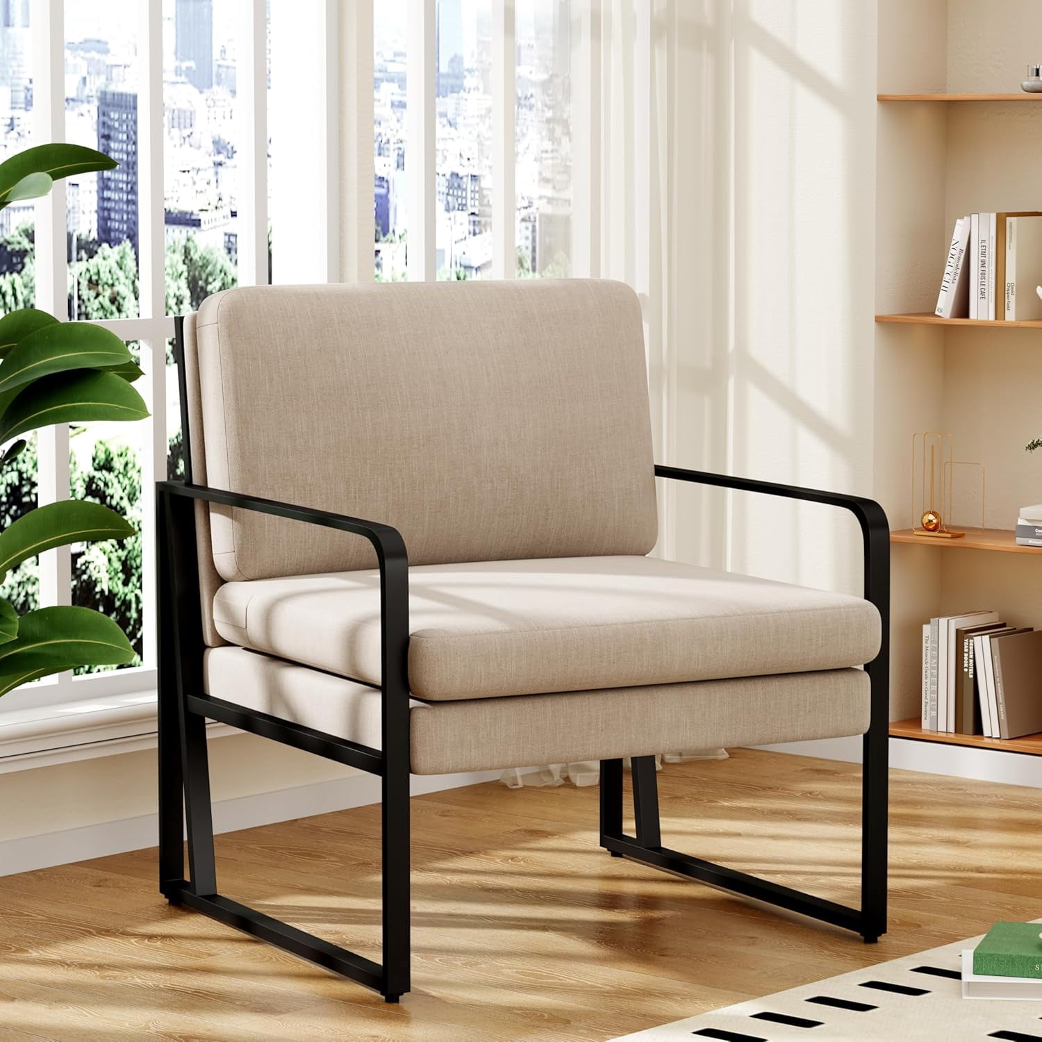ALISH Accent Chairs, Upholstered Armchair Modern Living Room Chairs ...