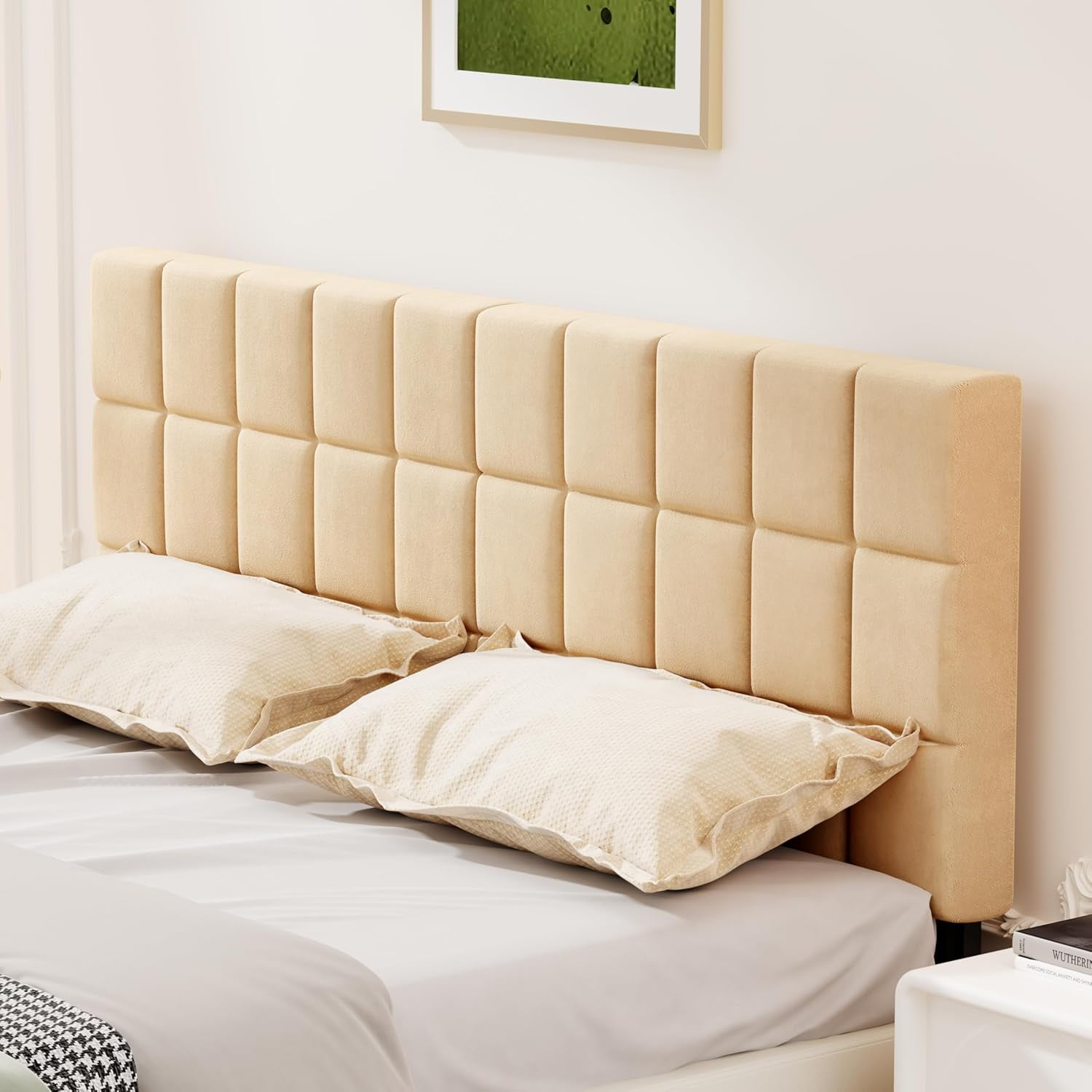 ALISH Upholstered Headboard, Velvet Bed Headboard with Adjustable ...
