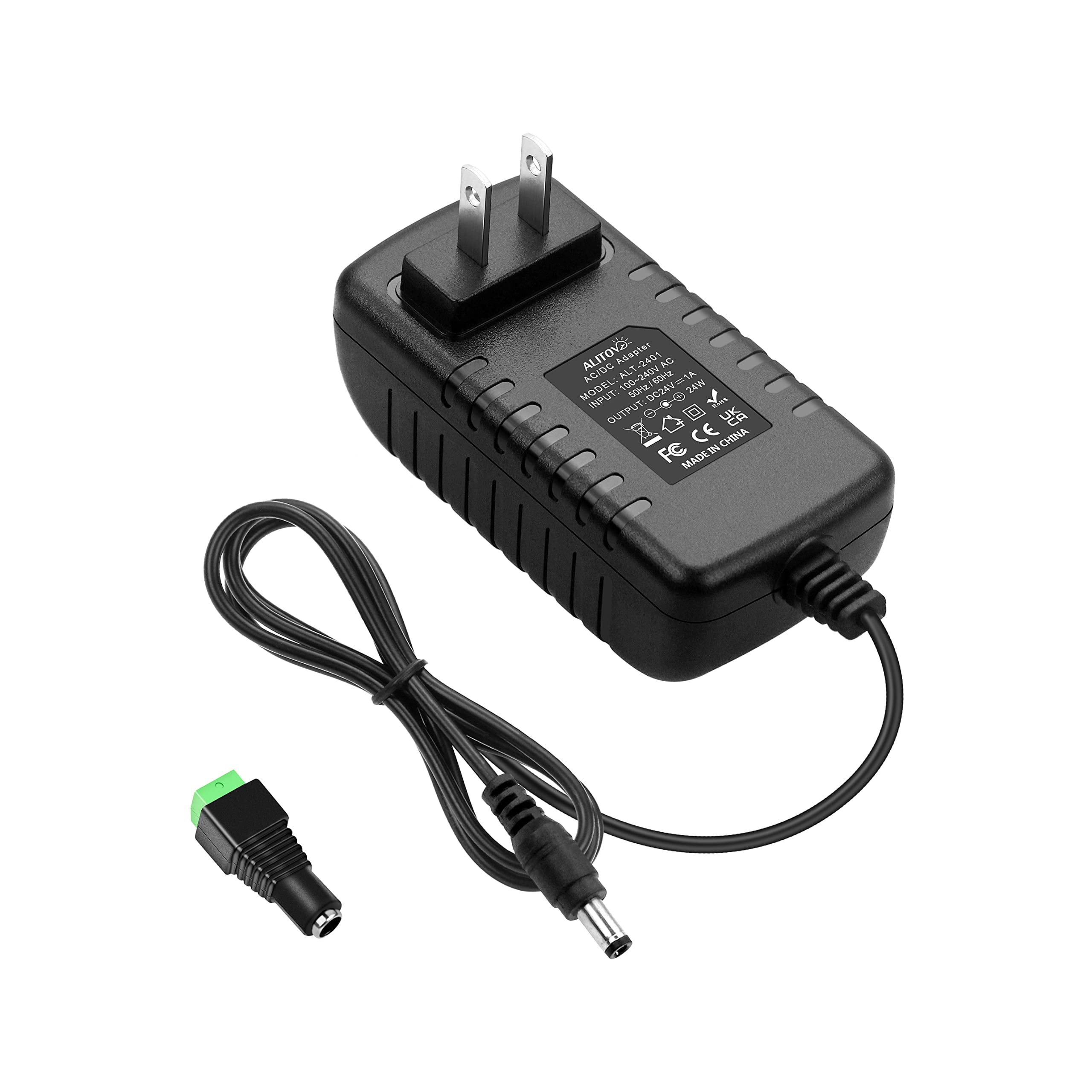 ALITOVE 24V 1A DC Power Adapter, 24W Converter, 5.5mm x 2.5mm Plug, LED ...