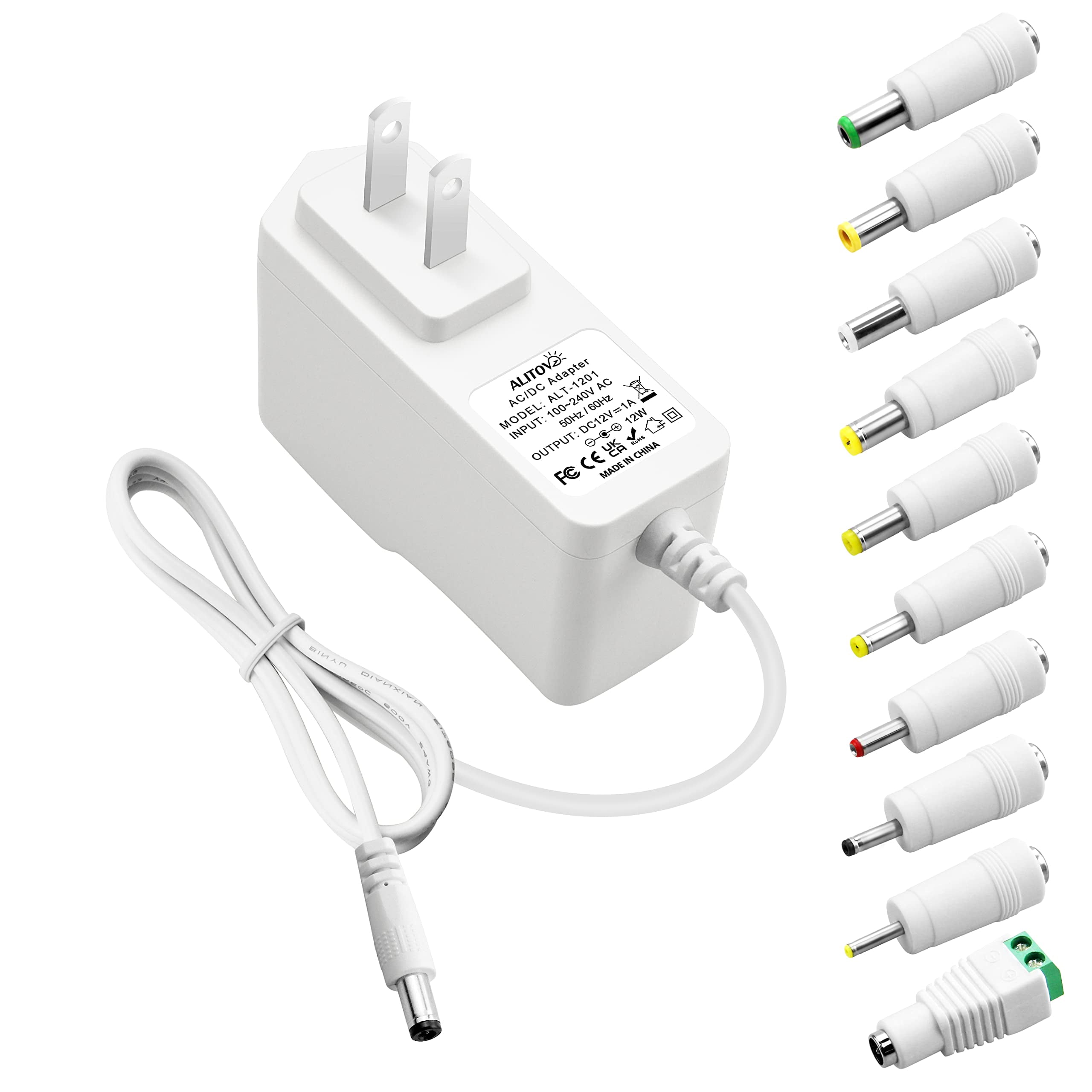 ALITOVE DC 12V Power Supply 1A 12W AC White Adapter 100V~240V AC to DC ...